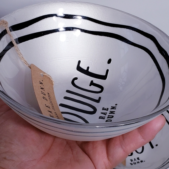 Rae Dunn | Kitchen | Rae Dunn Glass Bowls Indulge Joy Nwt | Poshmark